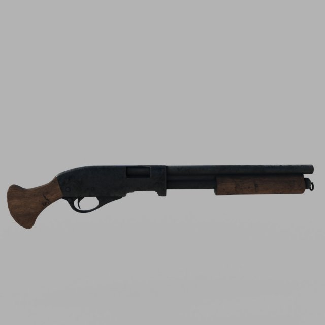 Sawed Off Shotgun Low Poly 3D Model in Shotguns 3DExport