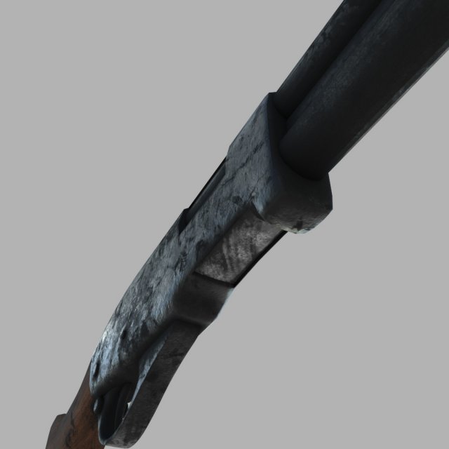 Sawed Off Shotgun Low Poly 3D Model in Shotguns 3DExport
