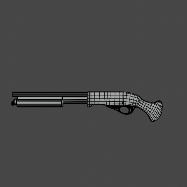 Sawed Off Shotgun Low Poly 3D Model in Shotguns 3DExport