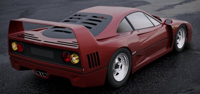 ferrari f40 1987 3D Model in Sport Cars 3DExport