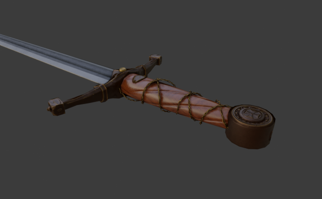 longsword medieval type xvia - low poly model 3D Model in Melee 3DExport