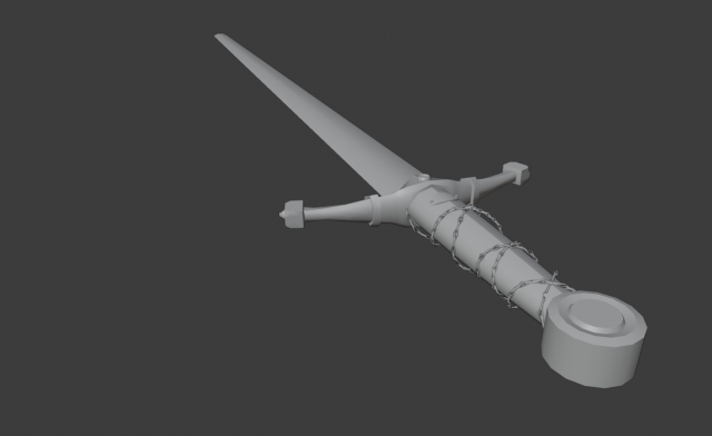 longsword medieval type xvia - low poly model 3D Model in Melee 3DExport