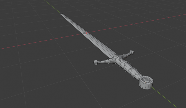 longsword medieval type xvia - low poly model 3D Model in Melee 3DExport