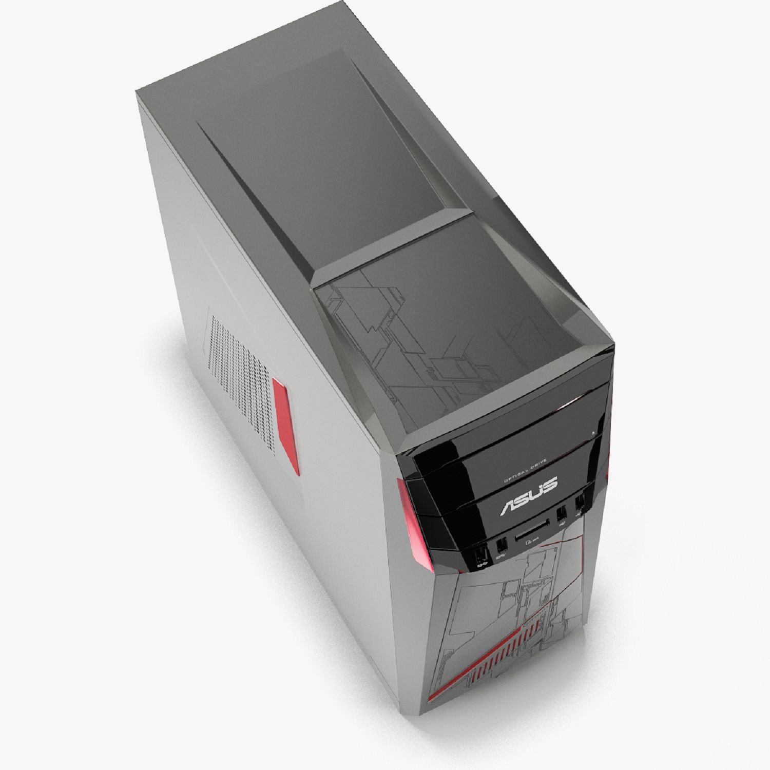 ASUS ROG G11CB System Unit Desktop Computer 3D Model in Computer 3DExport