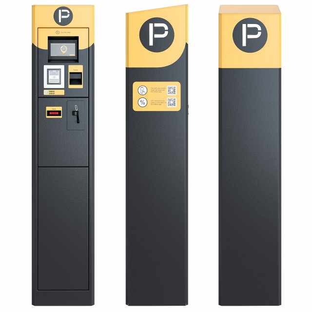 Parking meter Paid automatic parking Street parking terminal 3D Model ...