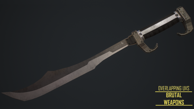 gameready- modern curved blade 3D Model in Melee 3DExport
