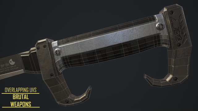 gameready- modern curved blade 3D Model in Melee 3DExport
