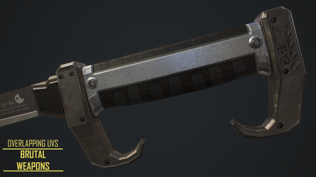 gameready- modern curved blade 3D Model in Melee 3DExport