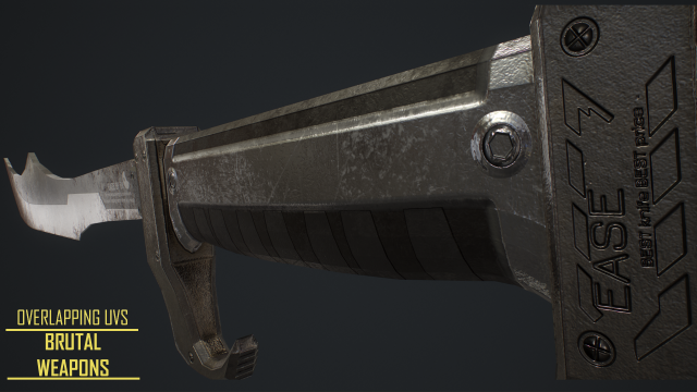 gameready- modern curved blade 3D Model in Melee 3DExport