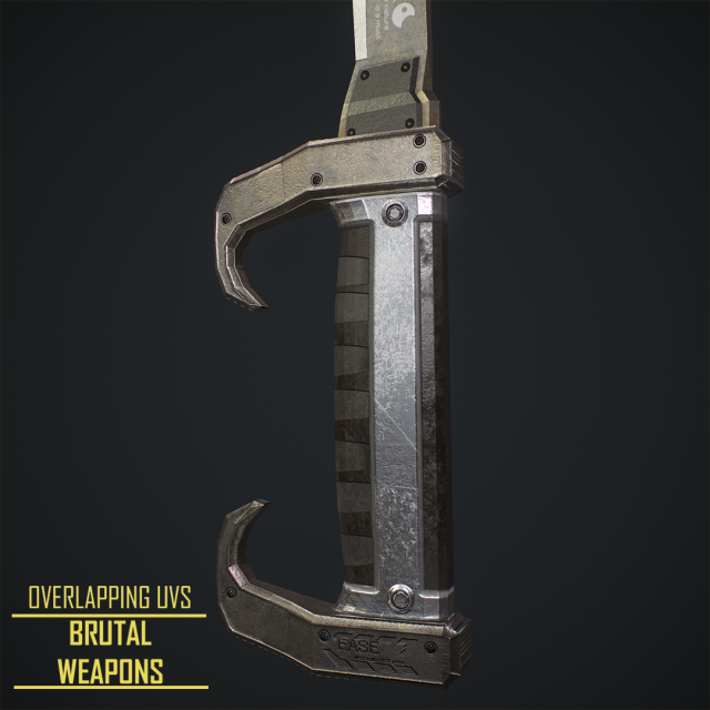gameready- modern curved blade 3D Model in Melee 3DExport