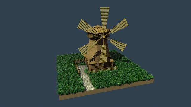 low-poly windmill 3D Model in Buildings 3DExport