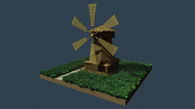 low-poly windmill 3D Model in Buildings 3DExport