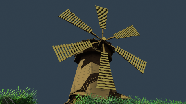 low-poly windmill 3D Model in Buildings 3DExport