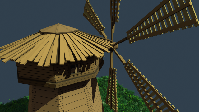 low-poly windmill 3D Model in Buildings 3DExport