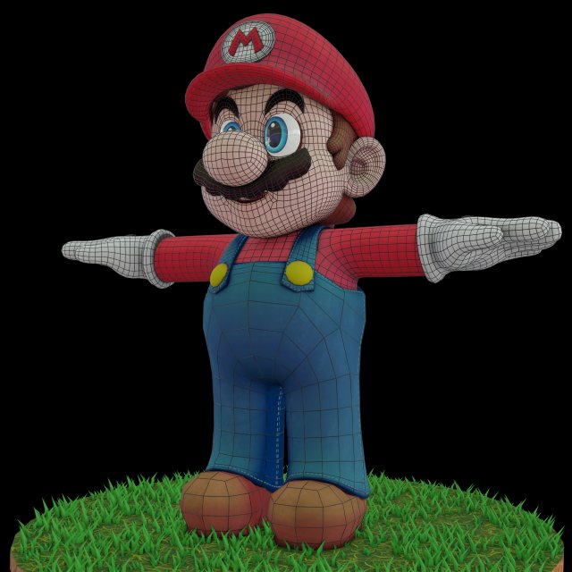 mario bros rigged low-poly 3D Model in Cartoon 3DExport