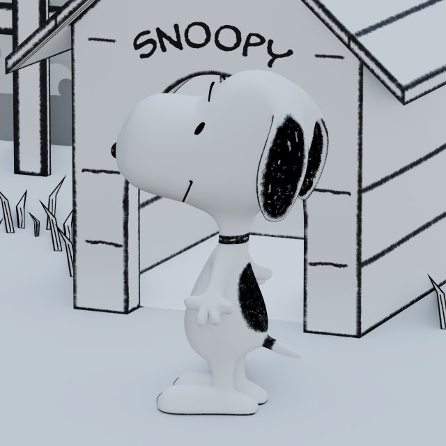 snoopy classic rigged low-poly 3D Model in Cartoon 3DExport