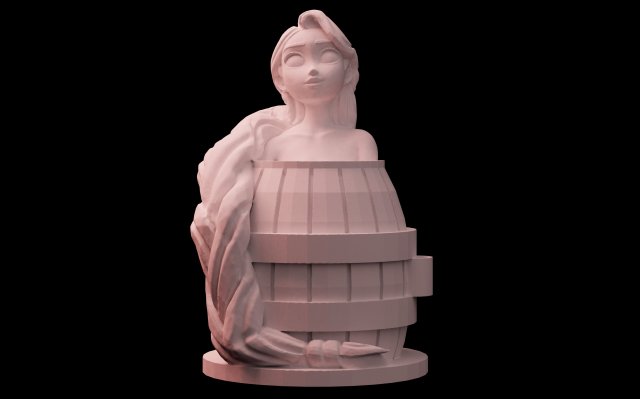 tangled rapunzel in bath statue sculpt 3d print stl files download ...