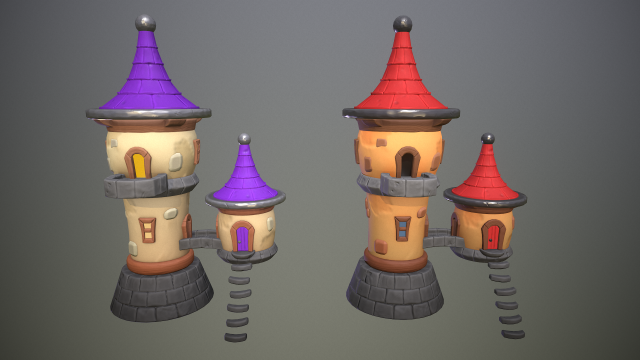 Stylized magic tower 3D Model in Buildings 3DExport