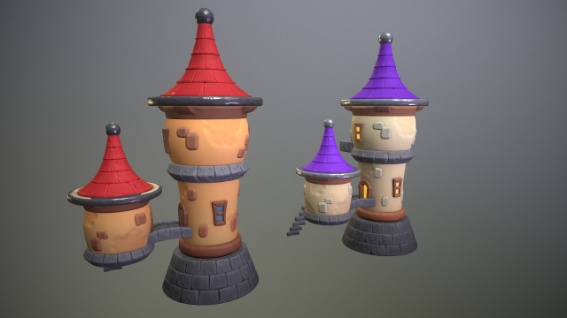 Stylized magic tower 3D Model in Buildings 3DExport