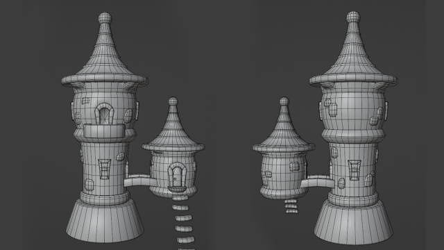 Stylized magic tower 3D Model in Buildings 3DExport