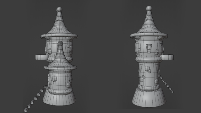 Stylized magic tower 3D Model in Buildings 3DExport