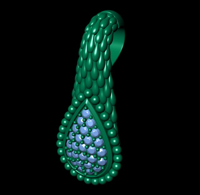 pear snake textured pendant 3D Print Model in Pendants 3DExport