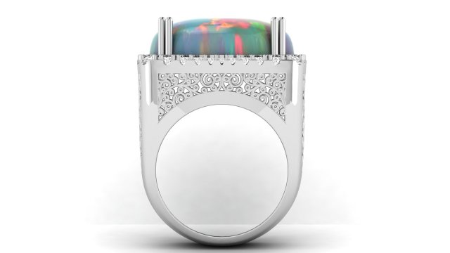 cabochon oval stone ring 3D Print Model in Rings 3DExport