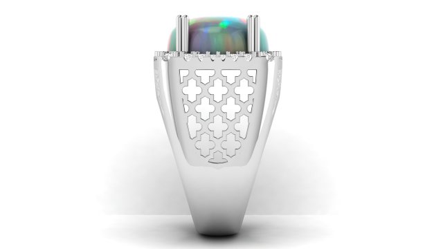 cabochon oval stone ring 3D Print Model in Rings 3DExport