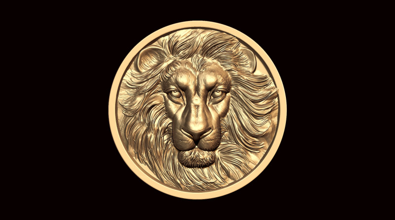 LION CNC COIN 3D print model 3D Print Model in Coins and Badges 3DExport