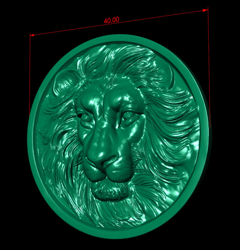 LION CNC COIN 3D print model 3D Print Model in Coins and Badges 3DExport