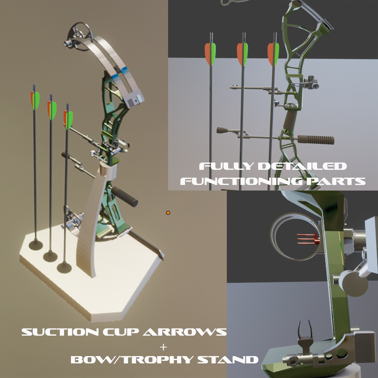 mini compound bow - trophy fully functional 3D Print Models in Other ...