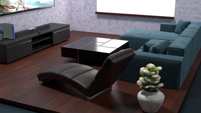 Low Poly Room 3D Model in Living Room 3DExport