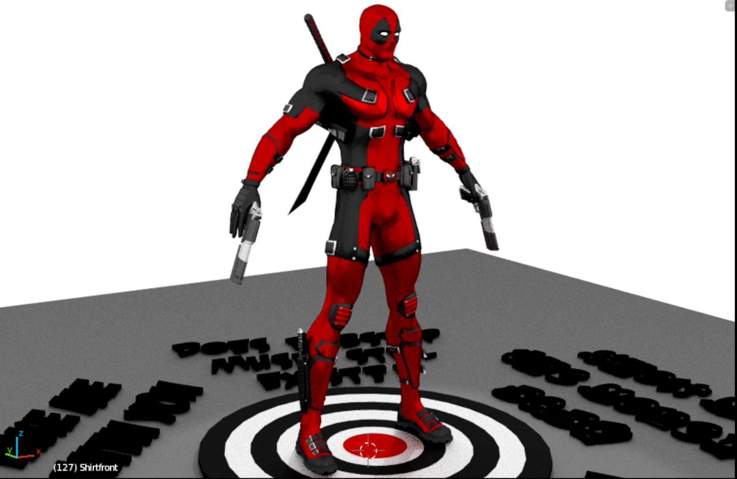Deadpool 3D Model in Man 3DExport