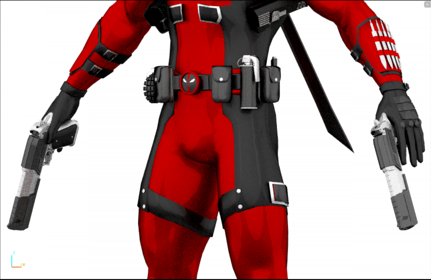Deadpool 3D Model in Man 3DExport