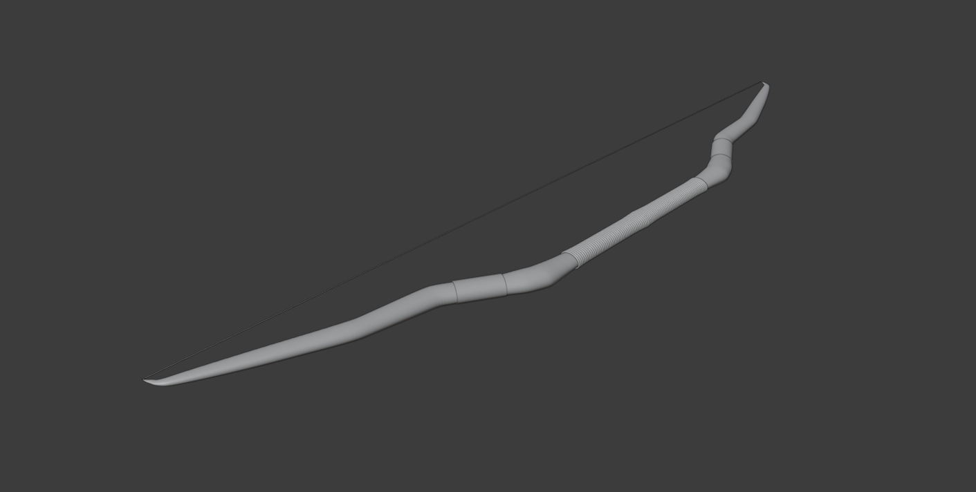 wooden bow CAD in Melee 3DExport