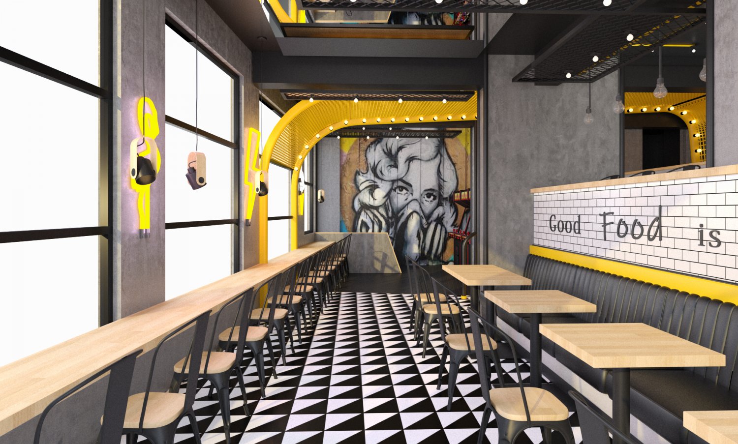 burger restaurant design 3D Models in Buildings 3DExport