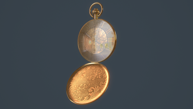 gold pocket watch 3D-Modell in Schmuck 3DExport