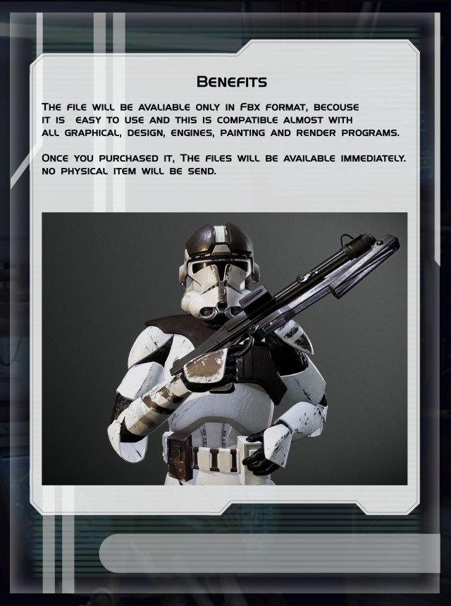 Clone Trooper Phase 2 At-Te Gunner Rigged Low Poly 3D Model in Other ...