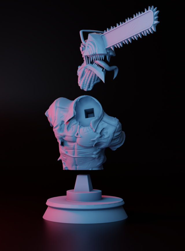CHAINSAWMAN BUST FOR 3D PRINT 3D Print Model in Monsters & Creatures ...