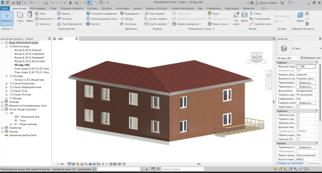 Simple Revit House 01 3D Model in Buildings 3DExport