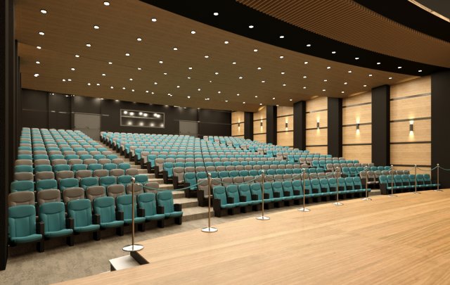 3dsmax auditorium hall concept 3D Model in Exhibit 3DExport