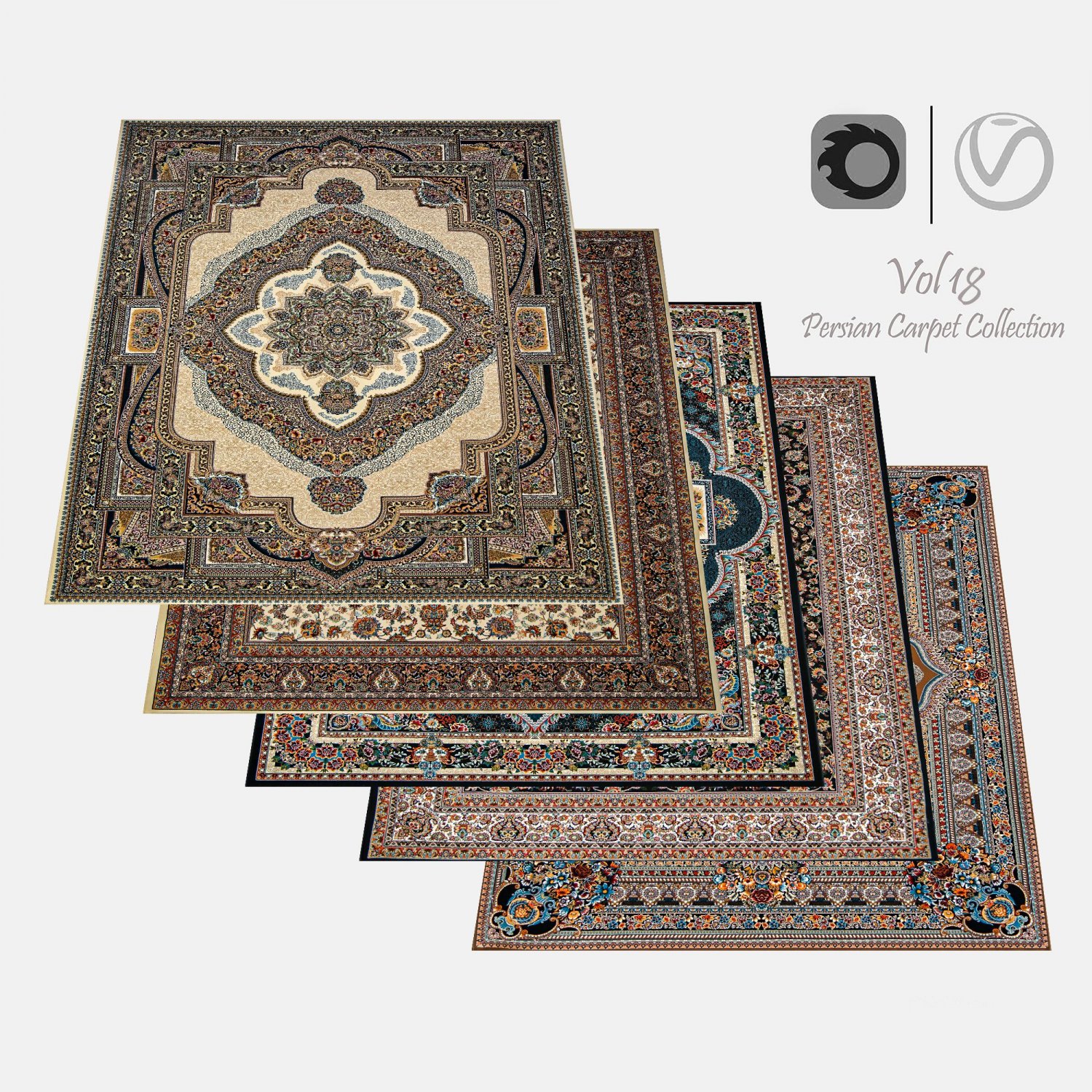 Persian Carpet Collection-vol18-4k texture 3D Models in Other 3DExport