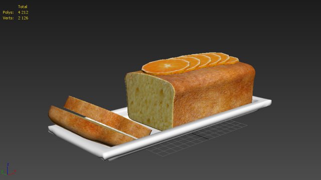 Cake With Orange Slices 3D Model in Sweets 3DExport