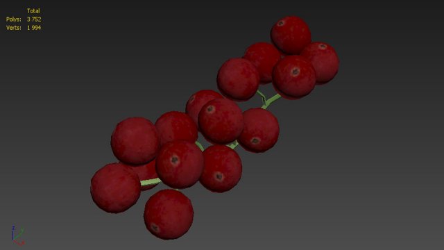 Berry branch collection 3D Model in Fruit 3DExport