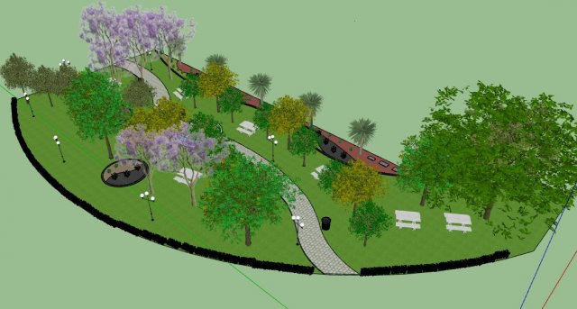 sketchup park 3d 3D Model in Environment 3DExport