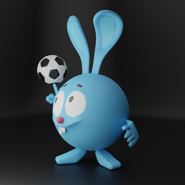 krash rabbit from smeshariki 3d Free 3D Print Model in Animals 3DExport