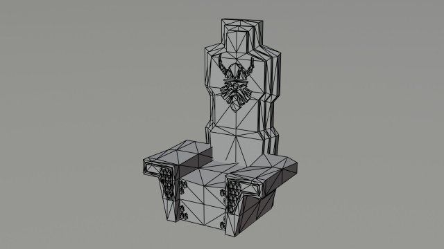 Cartoon dwarven throne kit Polygonal Style 3D Model in Chair 3DExport