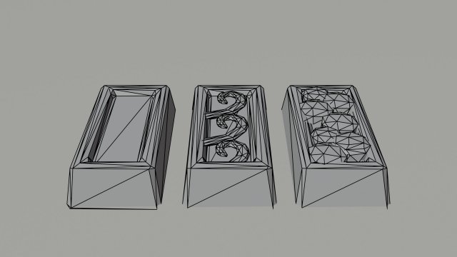 Cartoon fantasy ingots Polygonal Style 3D Model in Parts 3DExport