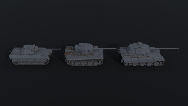 Cartoon Dieselpunk tanks Polygonal Style 3D Model in Tank 3DExport