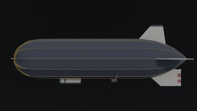 Cartoon SteamPunk Dirigible Polygonal Style 3D Model in Transport 3DExport